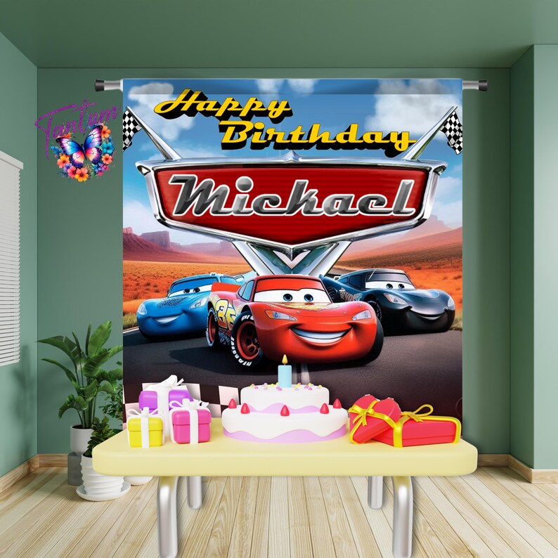 Cars Backdrop, Custom Banner, Cars Birthday Party, Cars Decor, Custom ...
