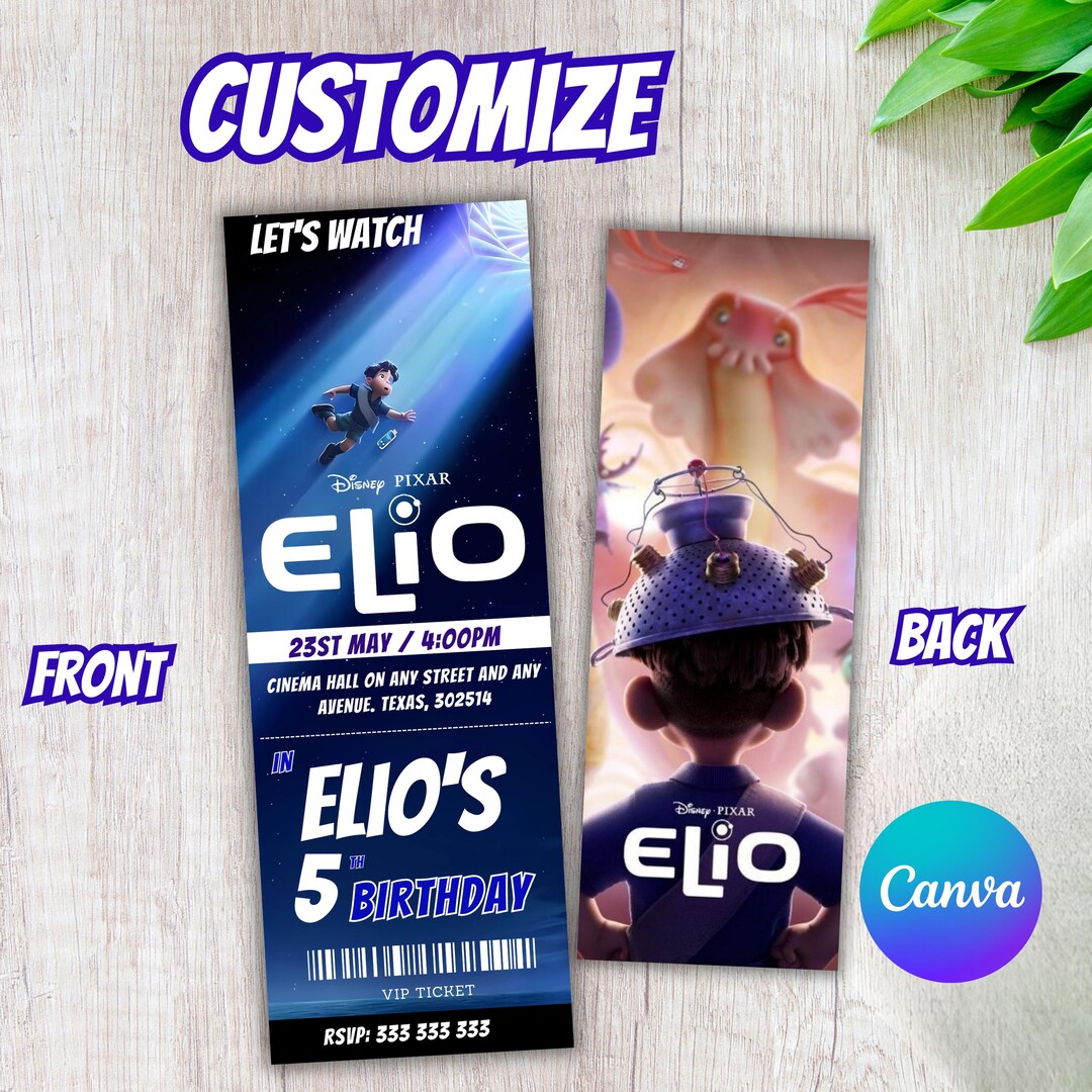Elio Ticket Invitation, Elio Birthday Invite, Elio Digital Printable ...
