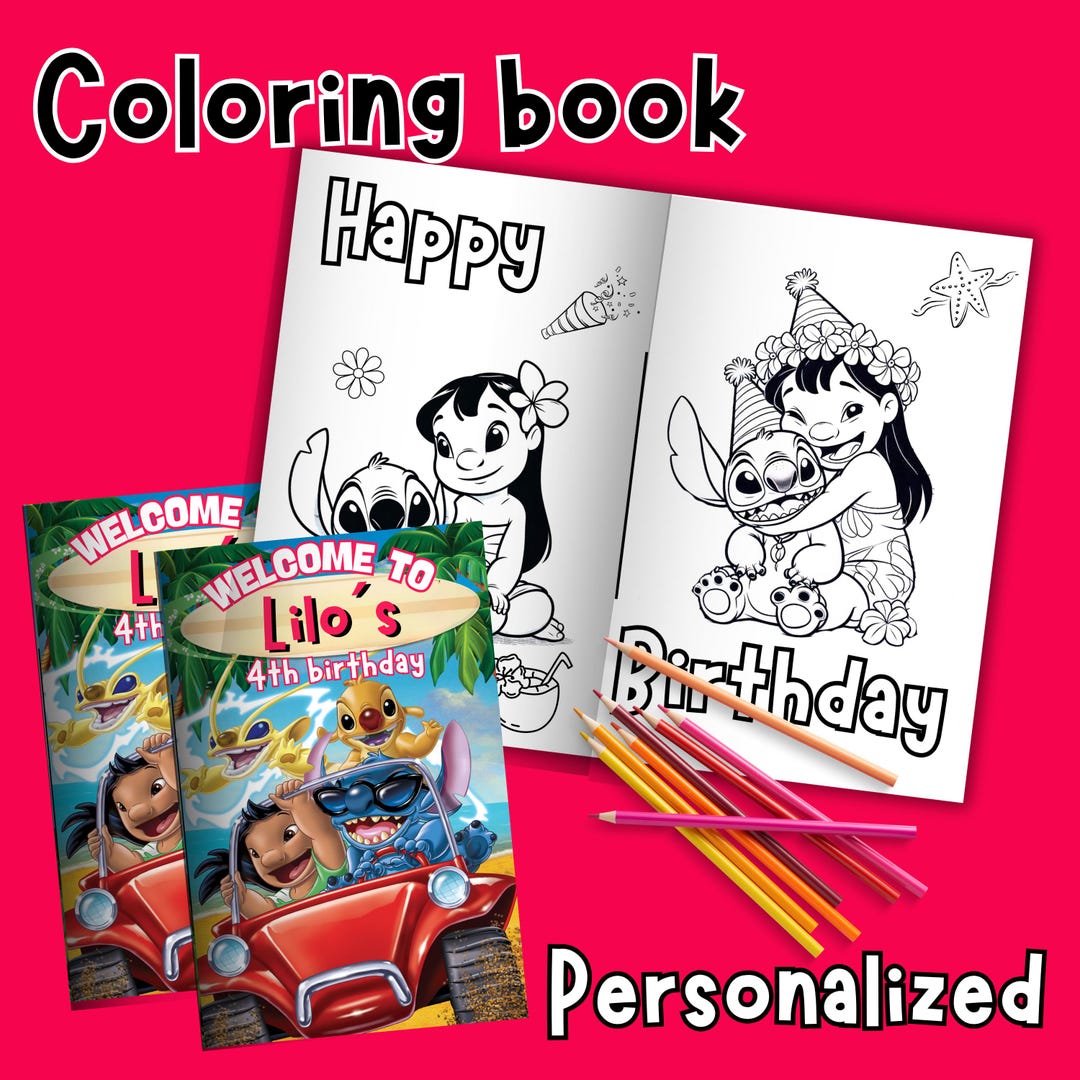 Editable Lilo and Stitch Mini Coloing Book, Lilo and Stitch Coloring ...