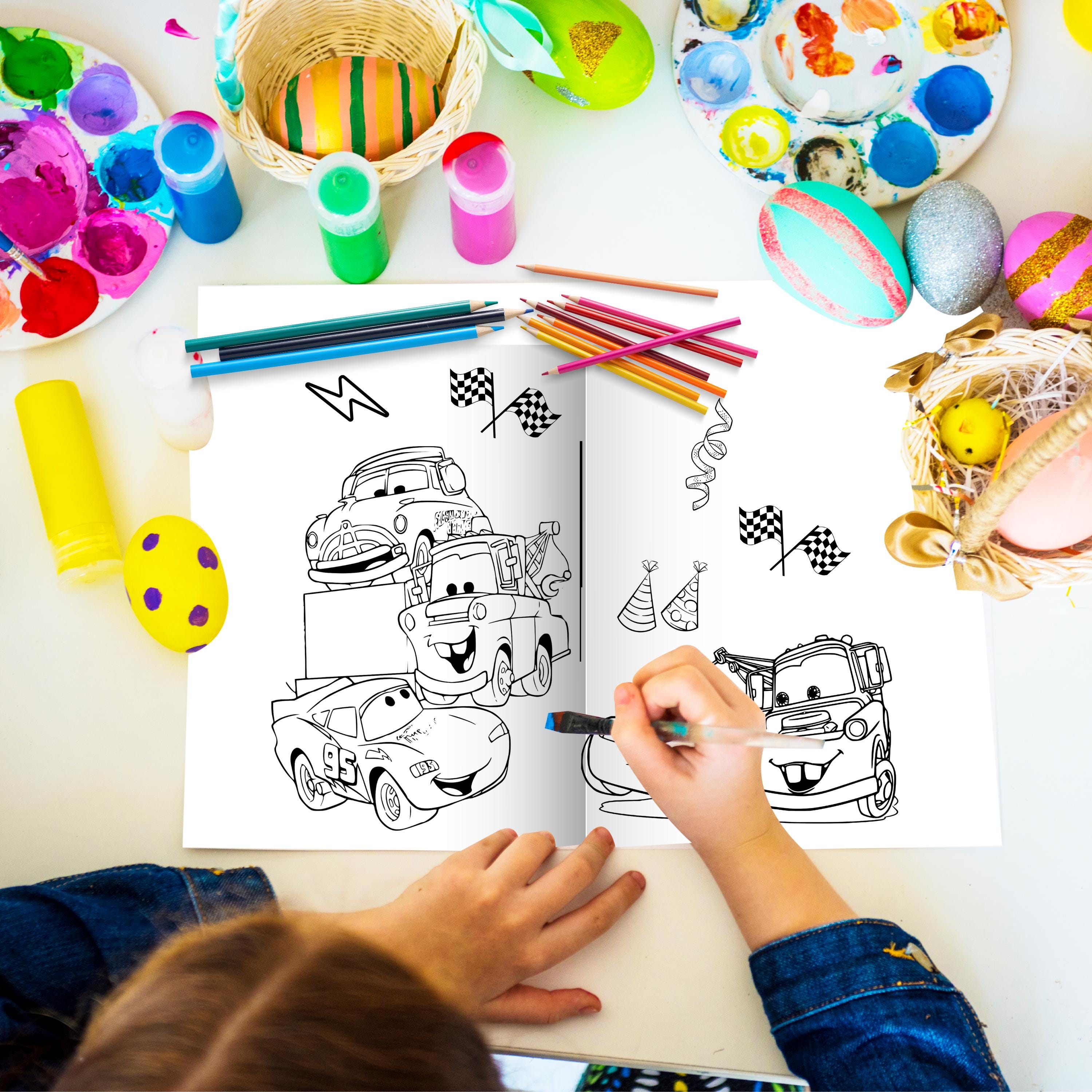 Editable Cars Mini Coloring Book, Cars Coloring Book, Cars Party Favors ...