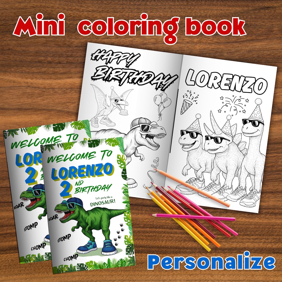 Editable Dinosaurs Trex Mini Coloing Book, T-rex Coloring Book ...