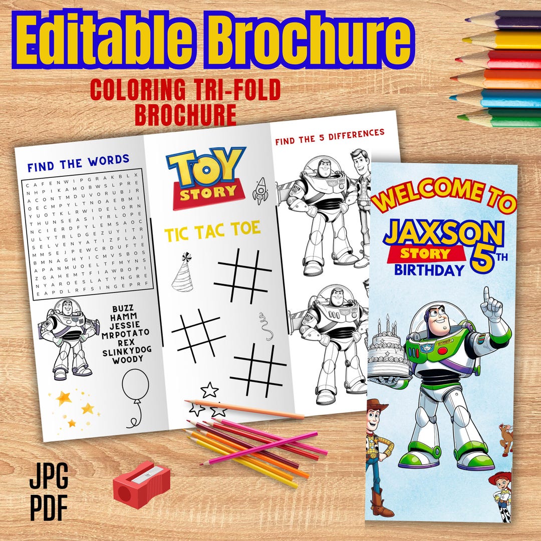Printable Buzz Lightyear Activity, Toystory Brochure, Buzz Coloring ...