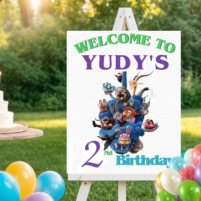 Zootopia2 Welcome Sign, Zootopia Welcome Poster, Zootropolis Birthday ...