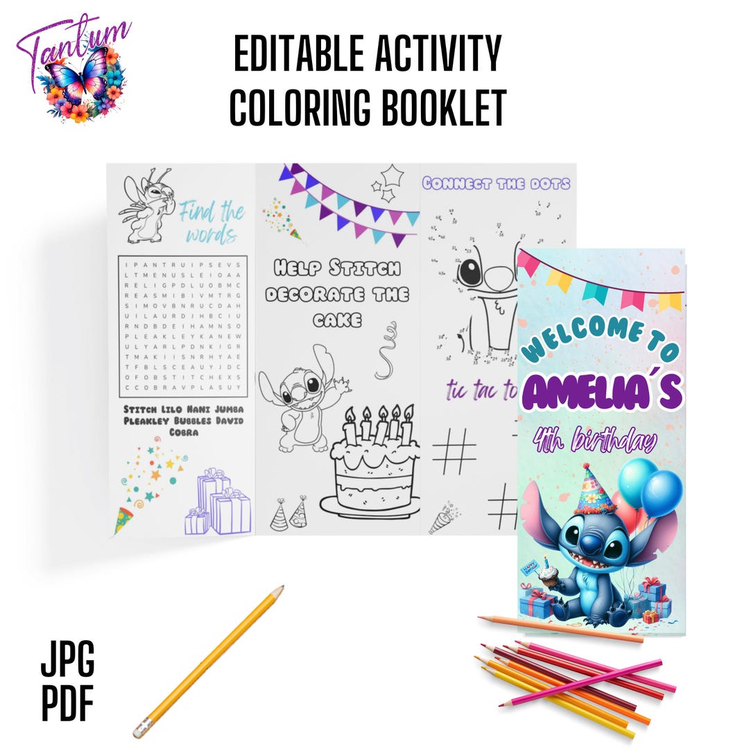 Printable Stitch Activity Sheet, Stitch Trifold, Stitch Coloring Page ...