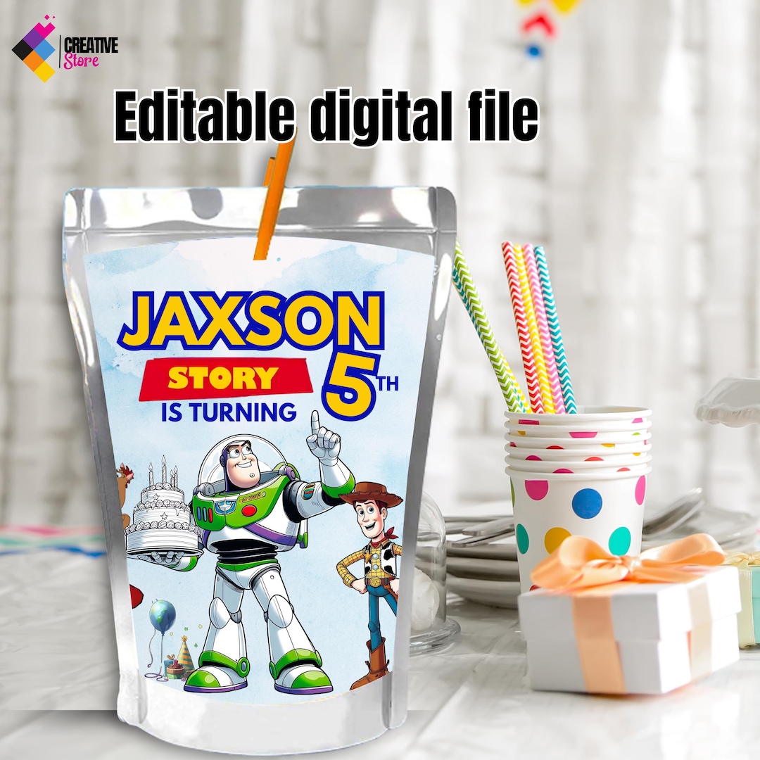 Editable Buzz Lightyear Capri Sun Label Juice Pouch Labels Kids ...