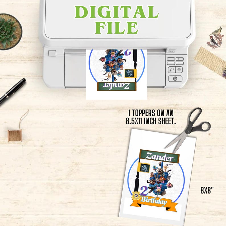 Editable Zootopia Cake Topper,zootropolis Cake Topper, Zootopia2 ...