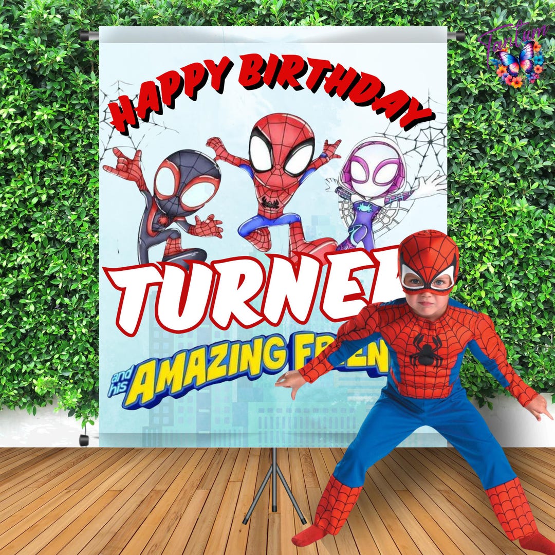 Spidey Backdrop, Custom Banner, Spidey Birthday Party, Spidey Decor ...