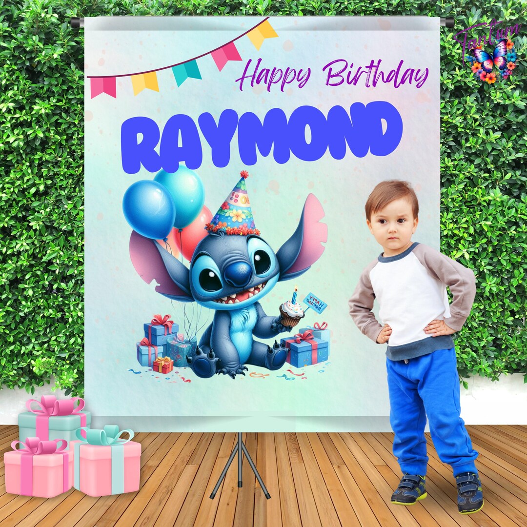 Stitch Backdrop | Custom Banner | Stitch Birthday Party | Stitch Decor ...