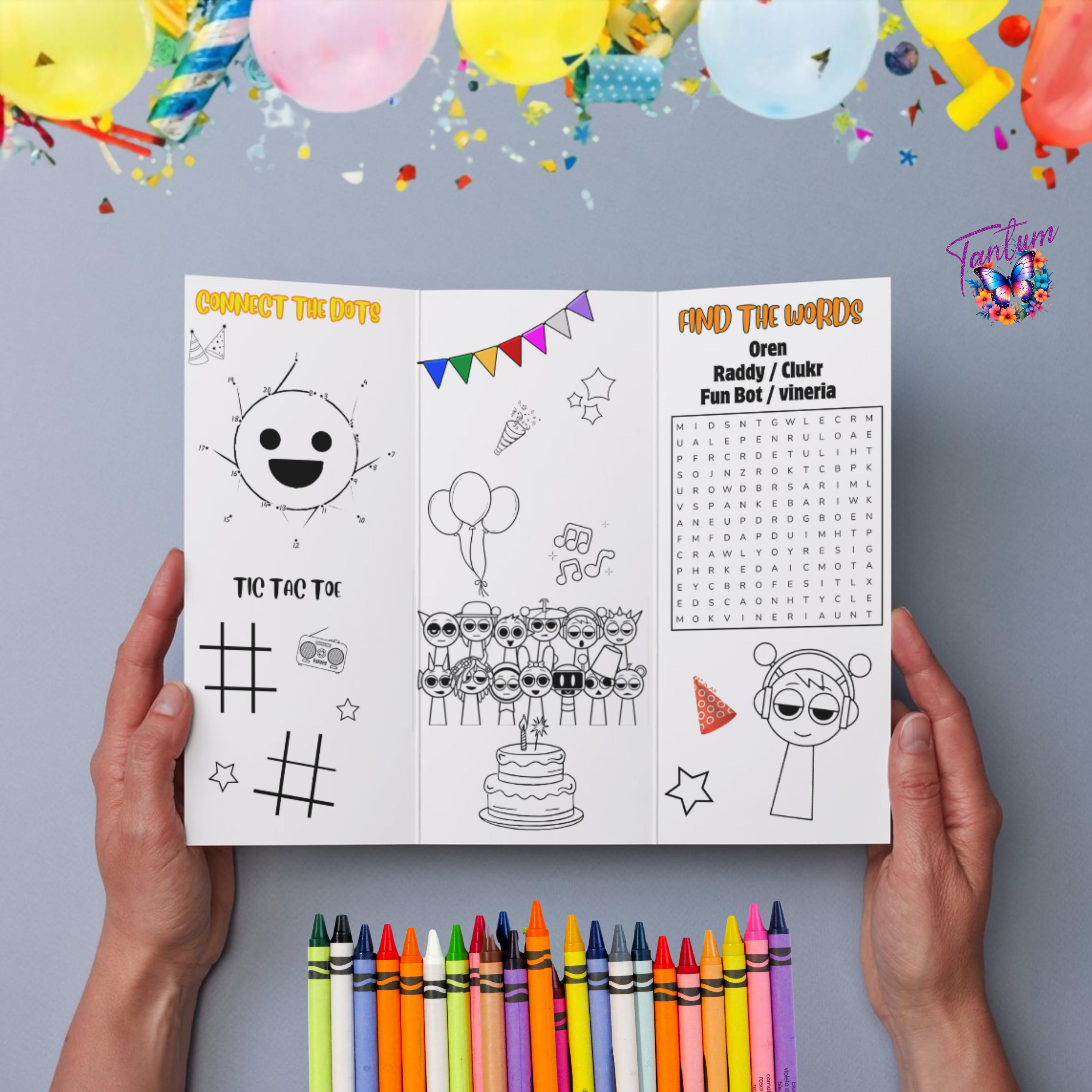 Printable Sprunki Activity, Custom Brochure, Sprunki Coloring Page ...