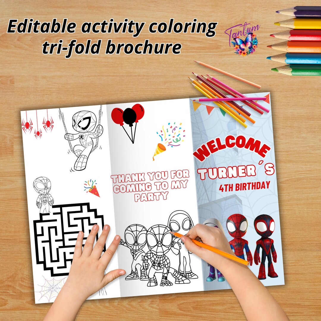 Printable Spidey Activity Sheet, Spidey Trifold, Spidey Coloring Page ...