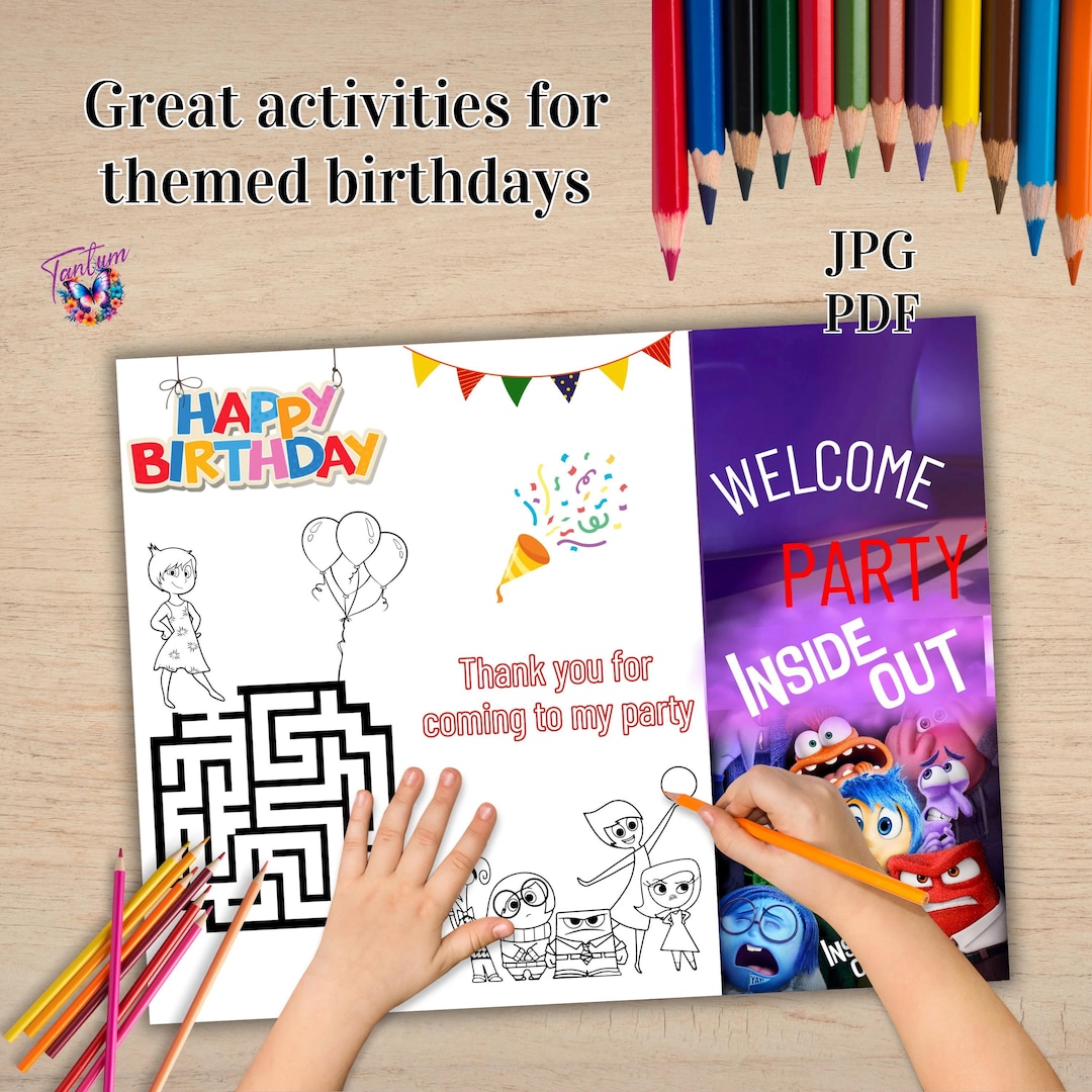 Printable Inside Out Activity Sheet, Inside Out Coloring Page, Kids ...