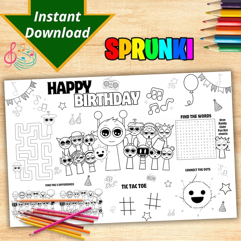 Sprunki Coloring Pages - Etsy