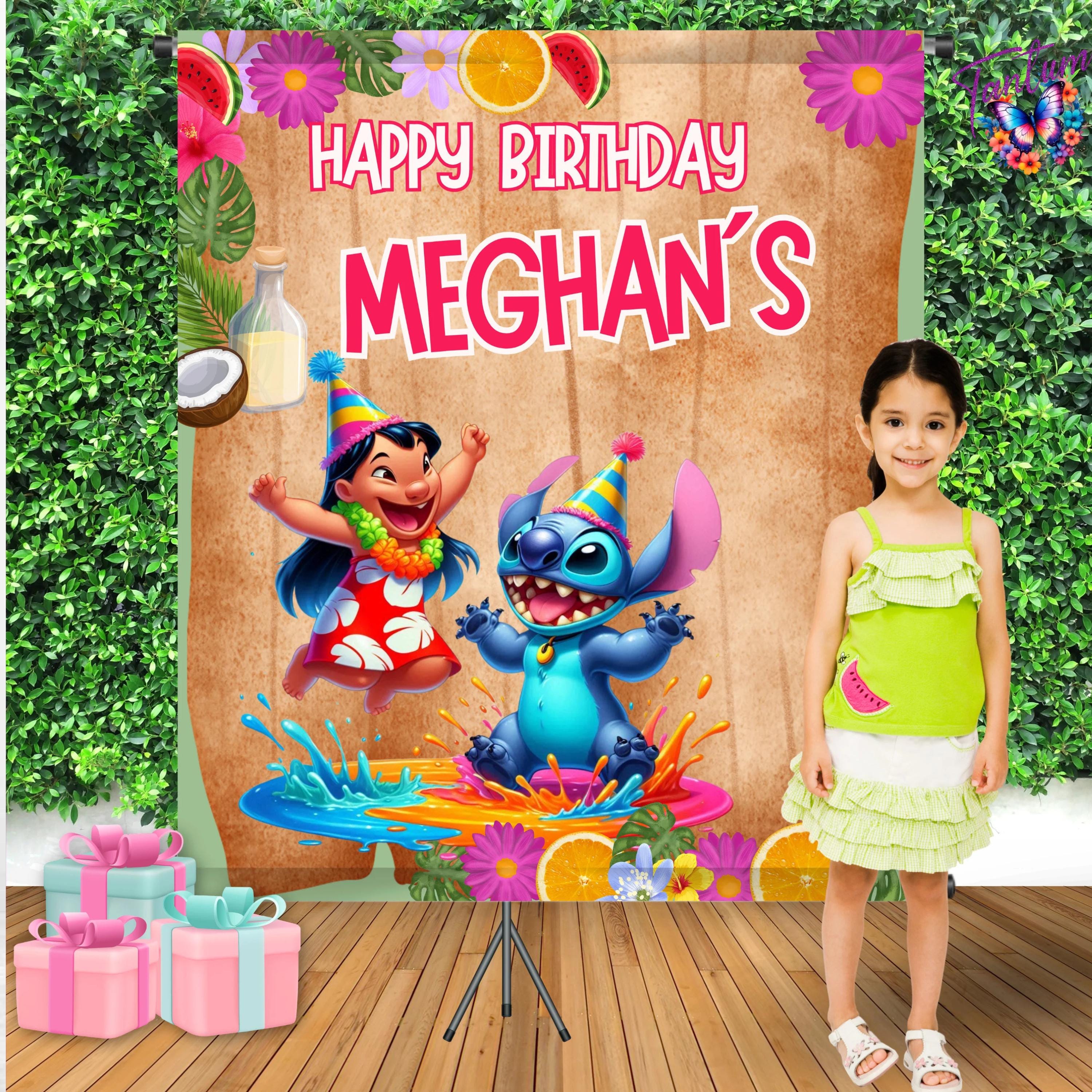 Lilo and Stitch Backdrop, Custom Banner, Lilo and Stitch Birthday Party ...