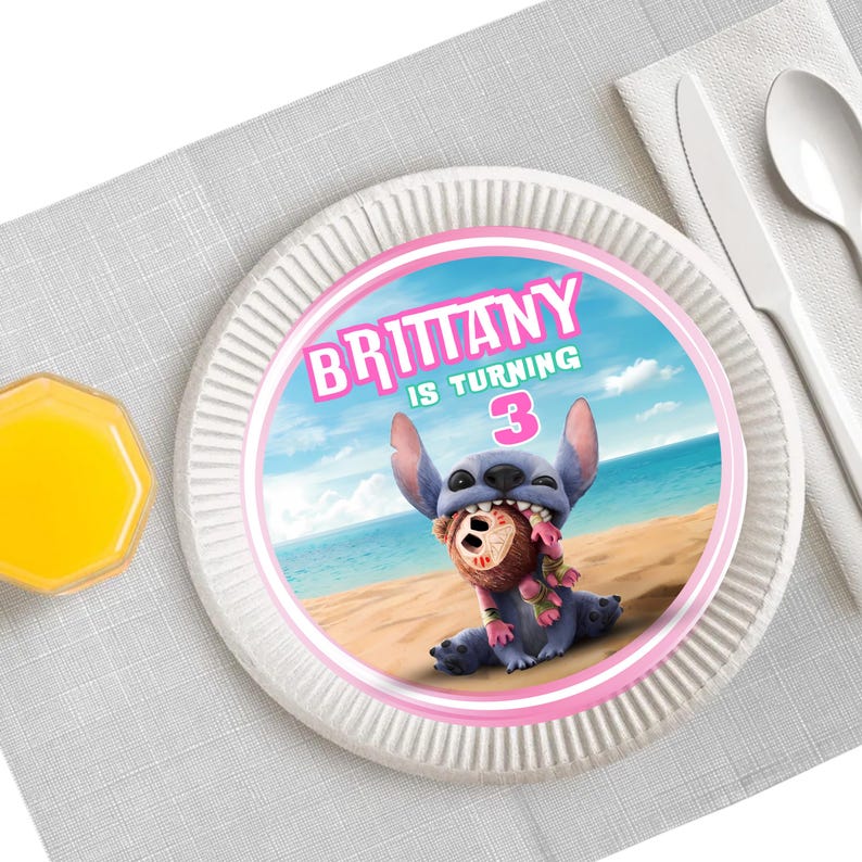 Editable Charger Plate Insert, Stitch Menu Plate, Lilo and Stitch ...