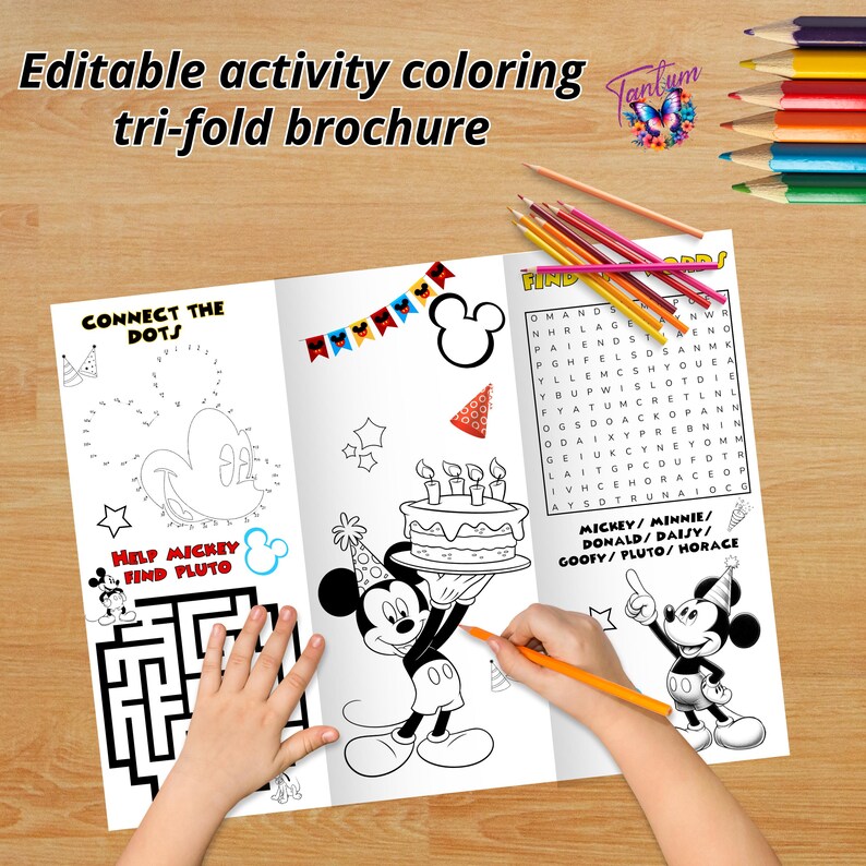 Printable Mickey Activity, Mickey Trifold Brochure, Mickey Coloring ...