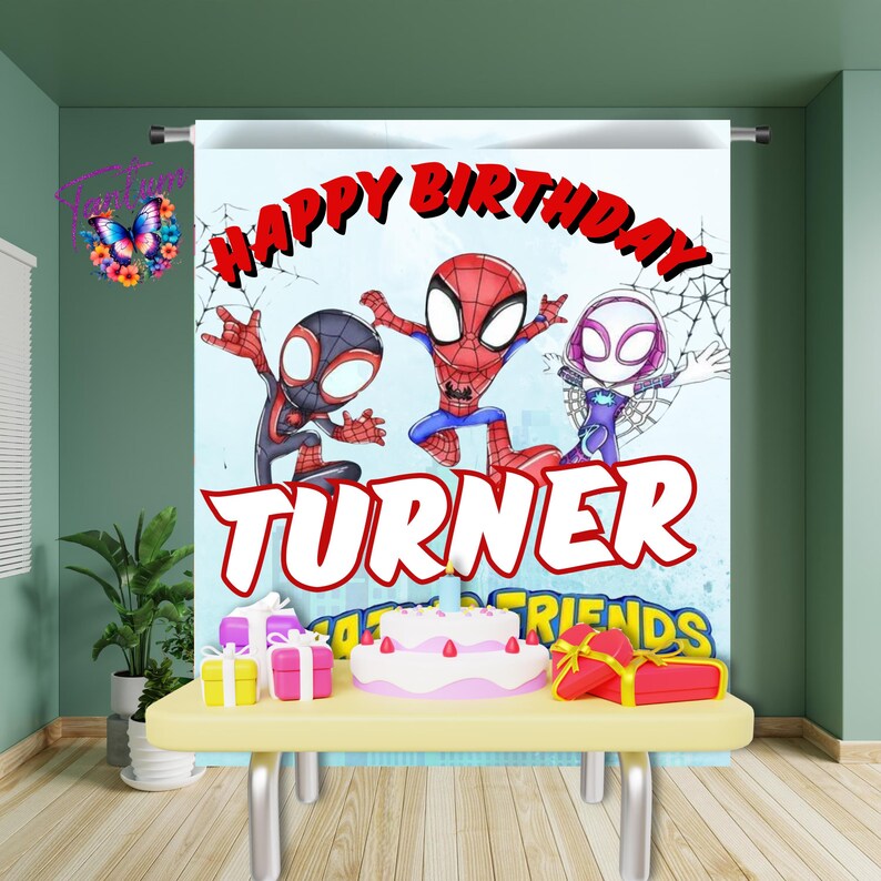 Spidey Backdrop, Custom Banner, Spidey Birthday Party, Spidey Decor ...