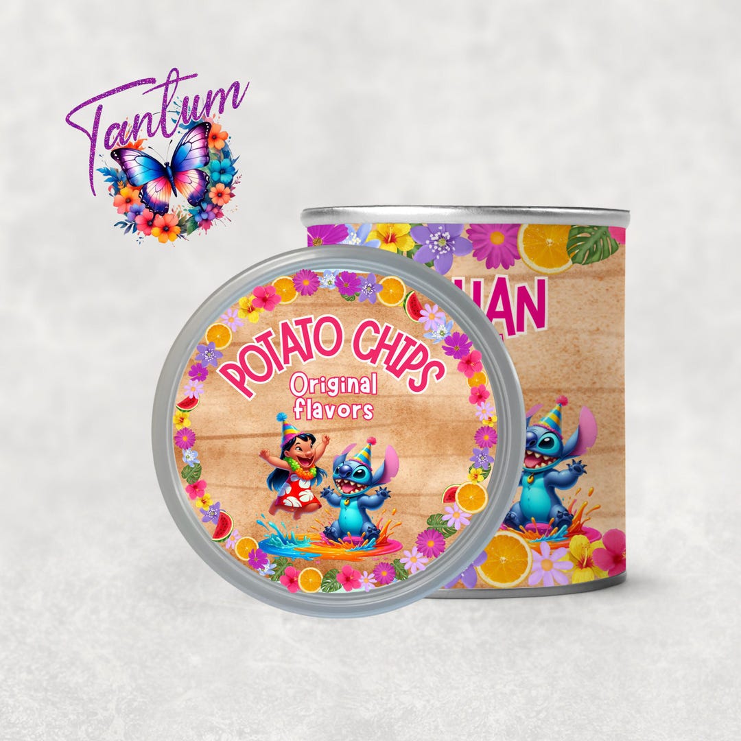 Lilo and Stitch Potato Chips Can Label, Potato Chips Can Wrapper ...