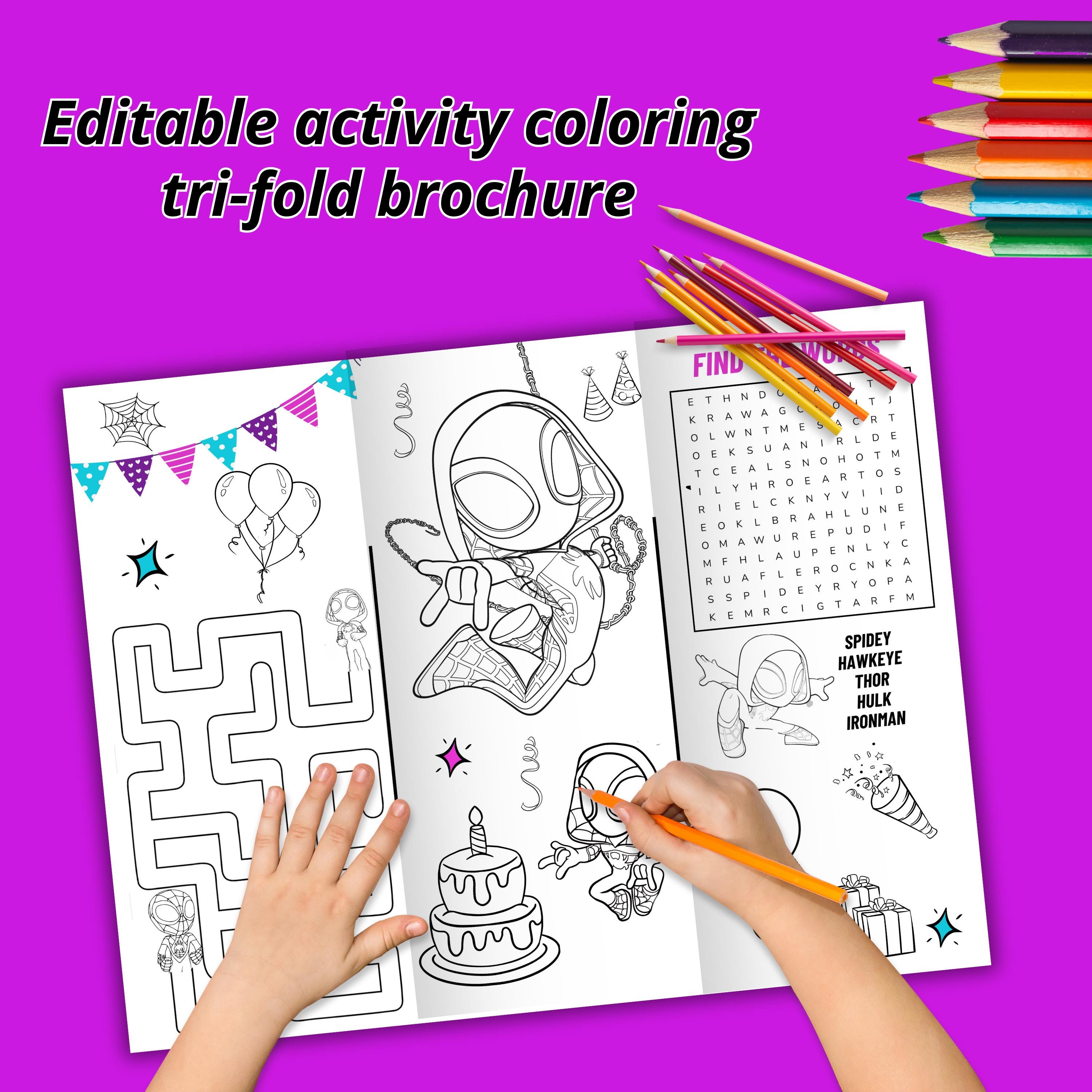 Printable Ghost-spider Activity Sheet, Ghost-spider Trifold, Coloring ...
