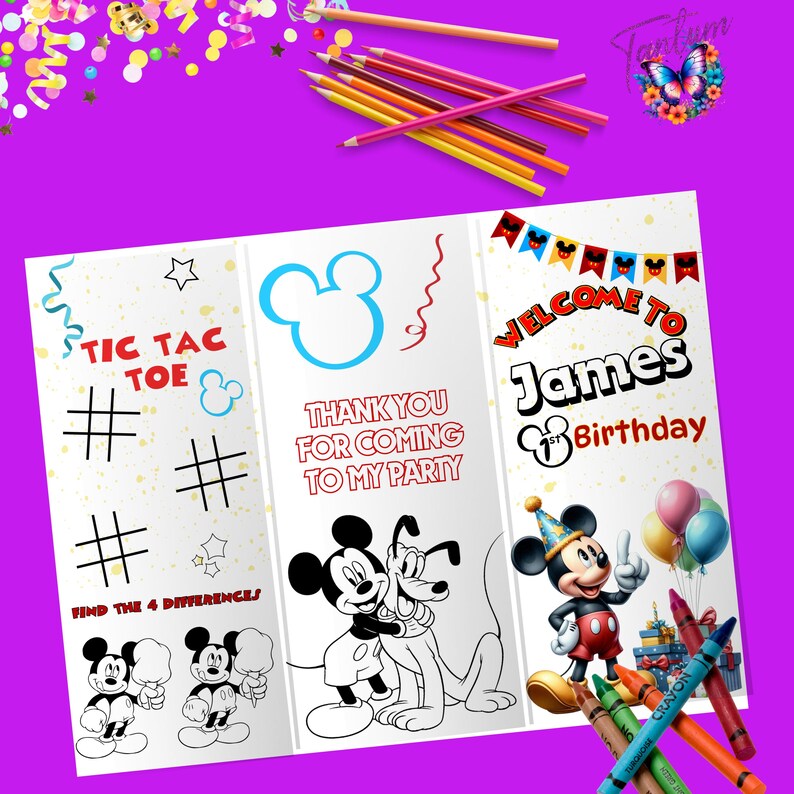 Printable Mickey Activity, Mickey Trifold Brochure, Mickey Coloring ...