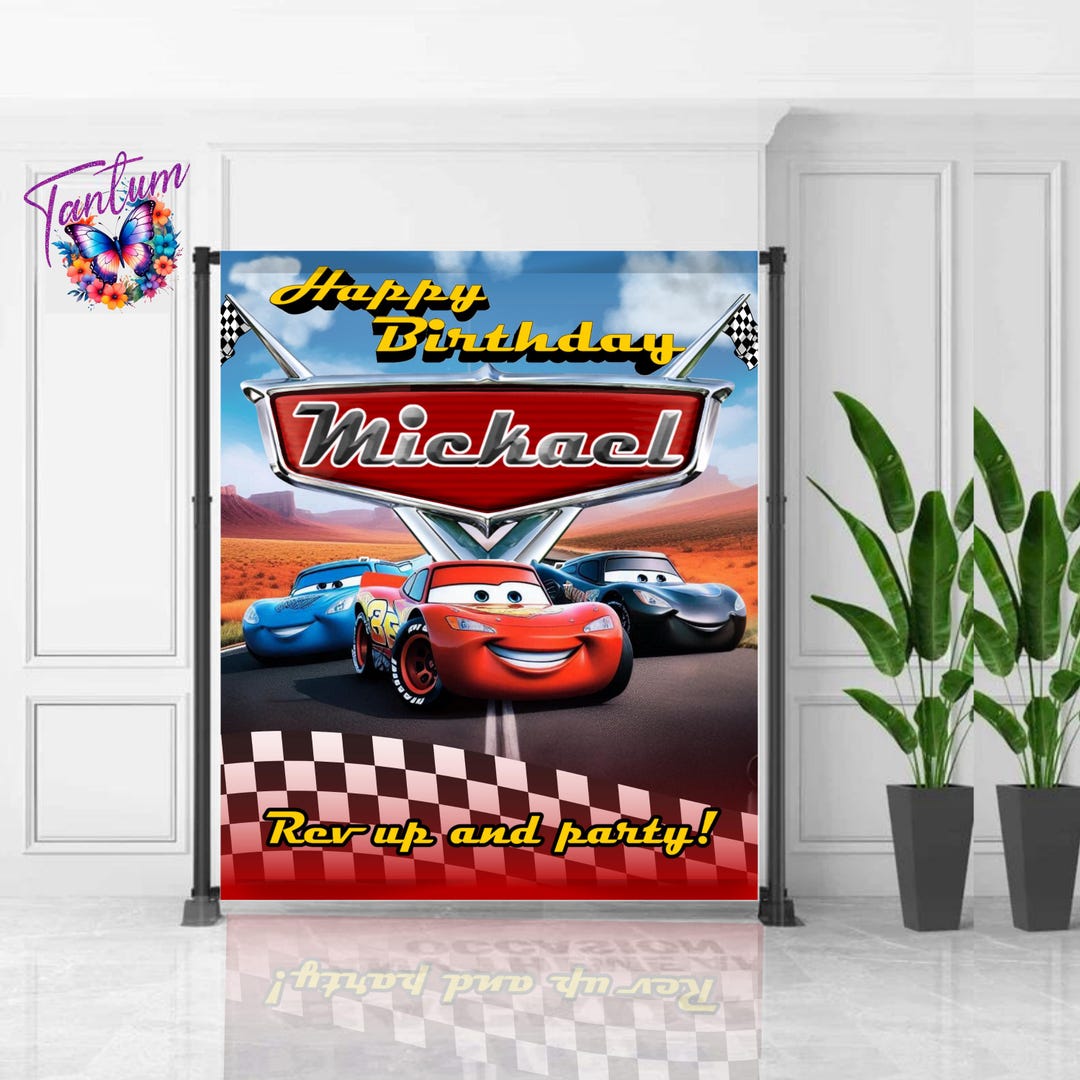 Cars Backdrop, Custom Banner, Cars Birthday Party, Cars Decor, Custom ...
