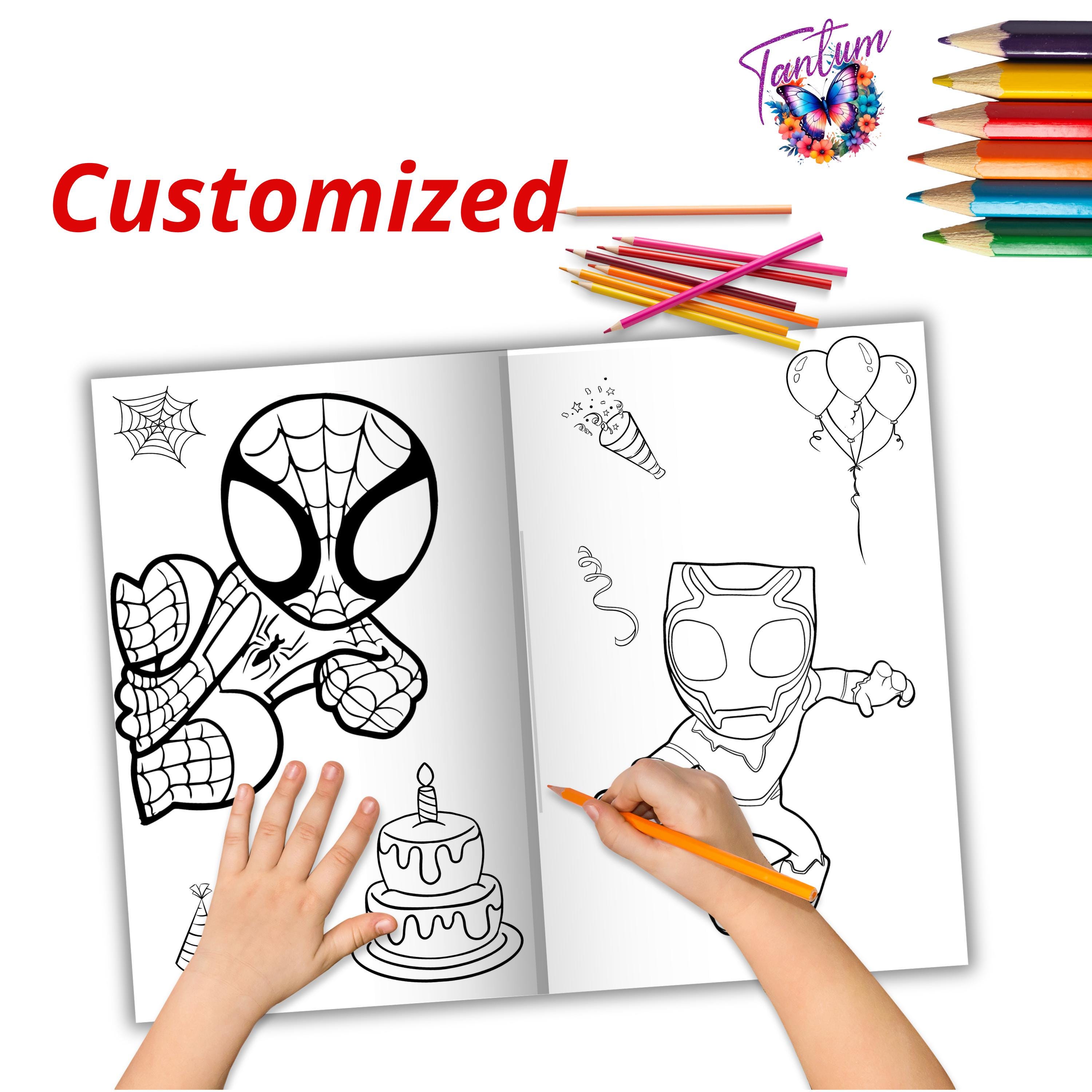 Editable Spidey Mini Coloing Book, Spidey Coloring Book, Spidey Party ...