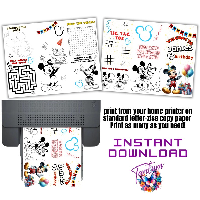 Printable Mickey Activity, Mickey Trifold Brochure, Mickey Coloring ...