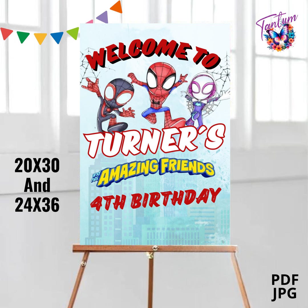 Spidey Welcome Sign, Spidey Welcome Poster, Spidey Birthday Sign ...