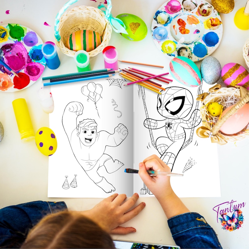 Editable spidey mini coloing book, Spidey Coloring book, Spidey party ...