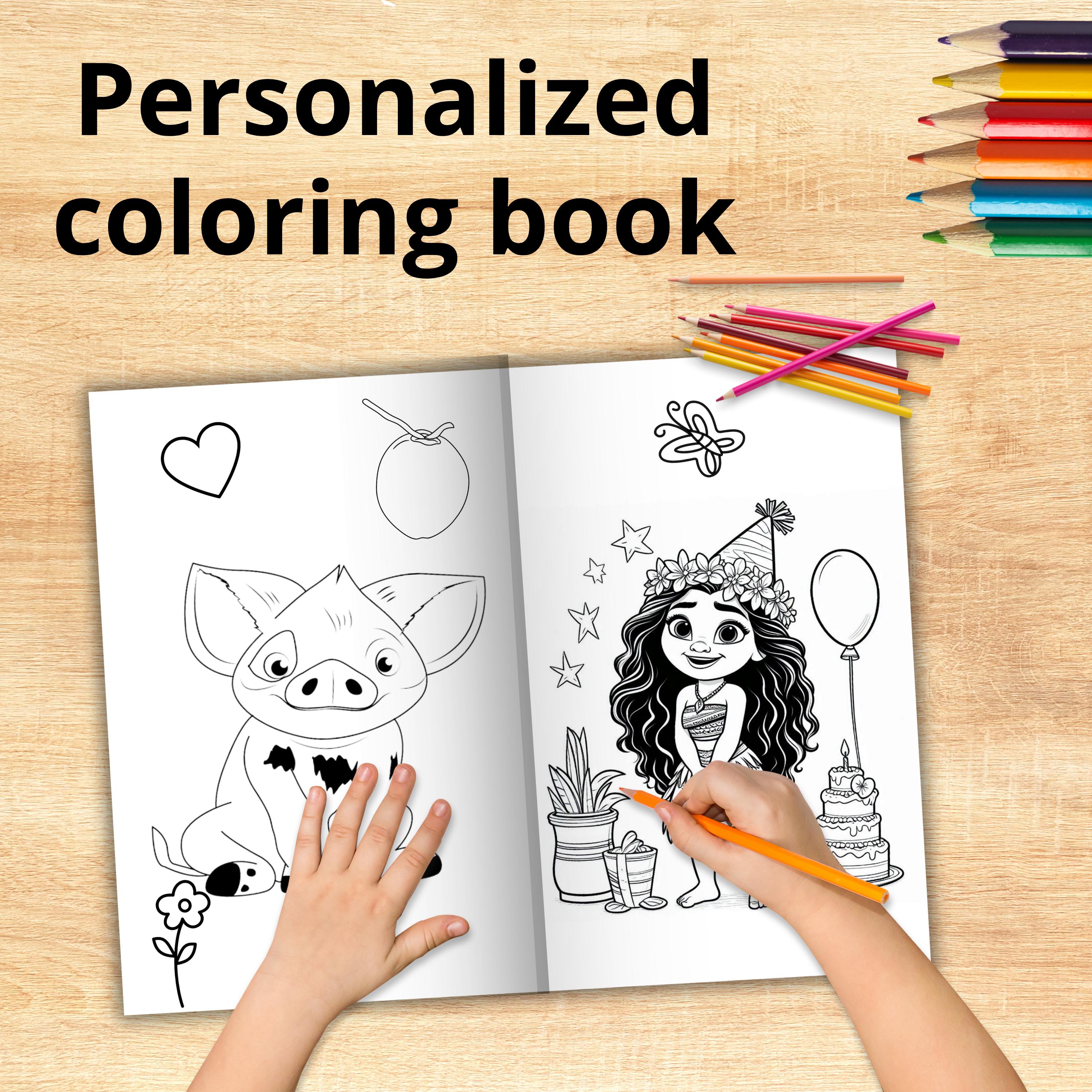Editable Moana Mini Coloing Book, Moana 2 Coloring Book, Vaiana 2party ...