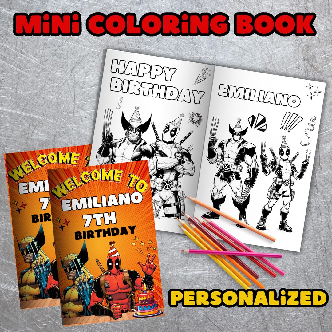 Editable Deadpool Mini Coloing Book, Deadpool Coloring Book, Deadpool ...