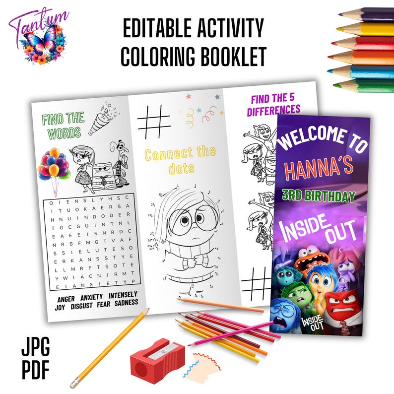 Printable Inside Out2 Activity Sheet, Inside Out Trifold,inside Out 2 ...