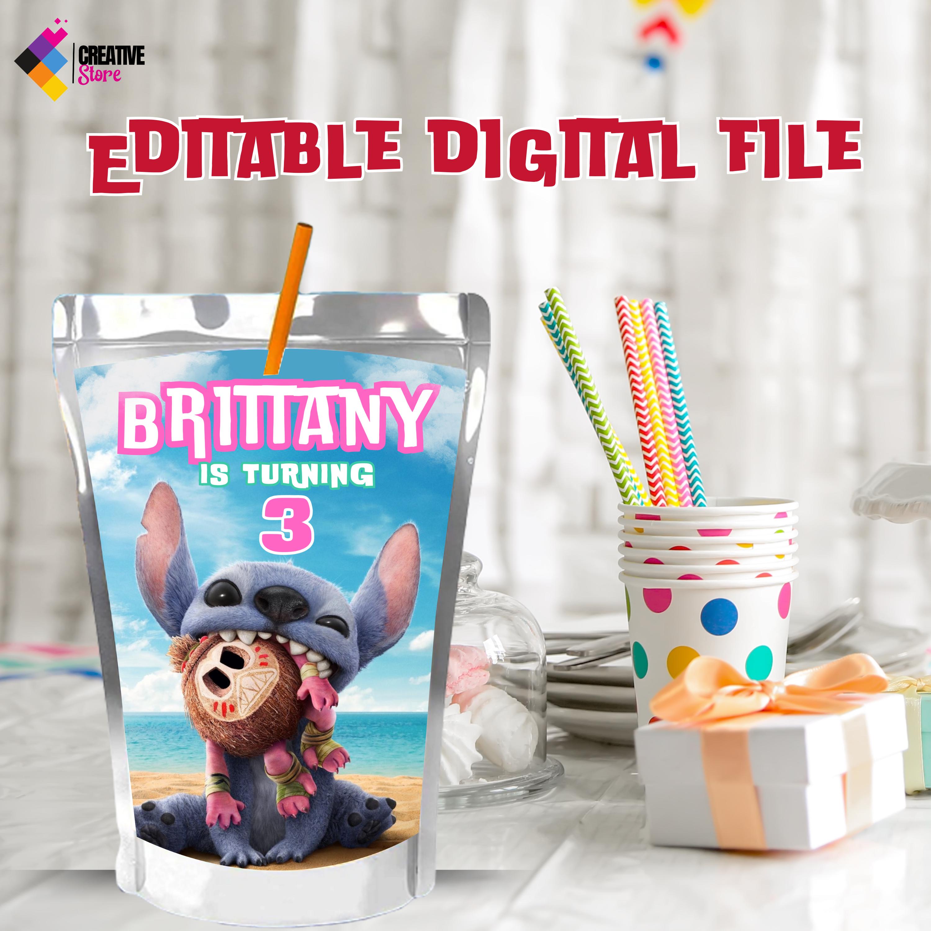Editable Stitch Caprisun Label, Fun Juice Pouch Labels Kids Template ...