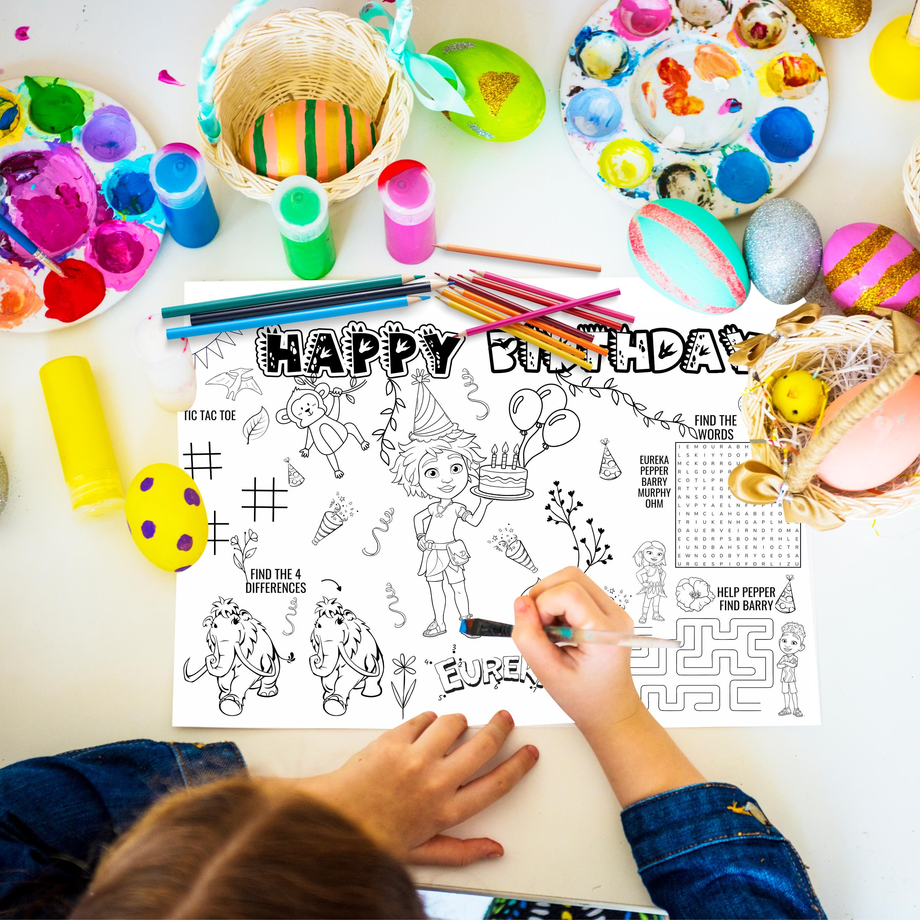 Eureka Coloring Page, Eureka Birthday Placemat, Eureka Activity Set ...