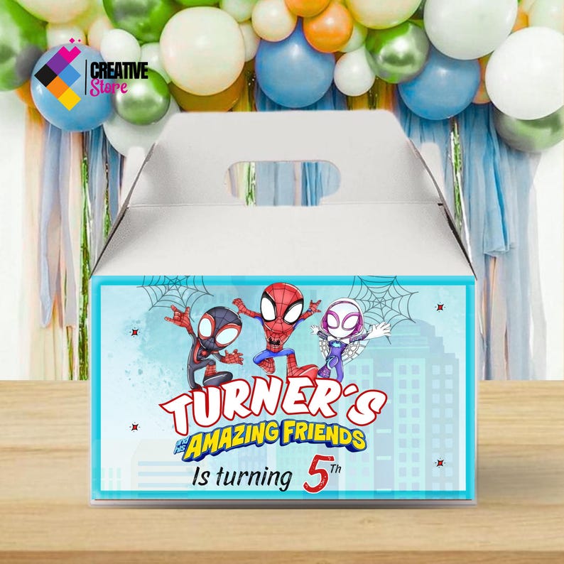 Spidey and His Amazing Friends Gable Box, Spidey Party, Custom Gable ...