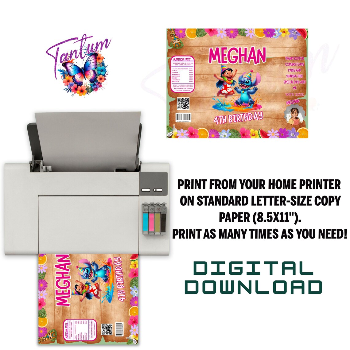 Editable Lilo and Stitch Chip Bags for Party Favors, Party Bags, Lilo ...