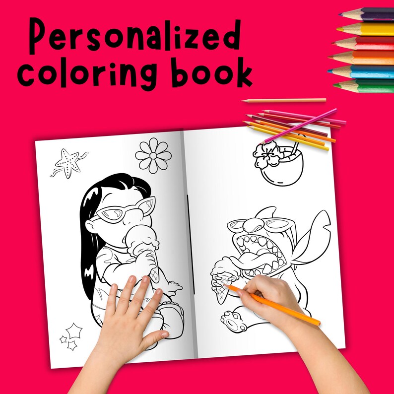 Editable Lilo and Stitch Mini Coloing Book, Lilo and Stitch Coloring ...