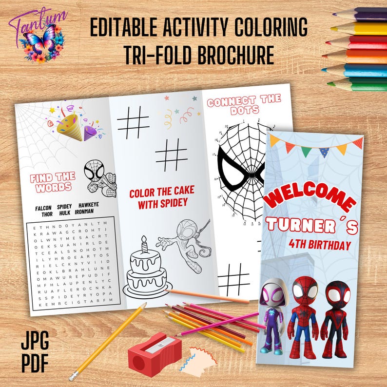 Printable Spidey Activity Sheet, Spidey Trifold, Spidey Coloring Page ...