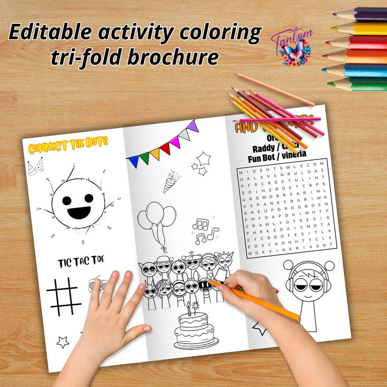Printable Sprunki Activity, Custom Brochure, Sprunki Coloring Page ...
