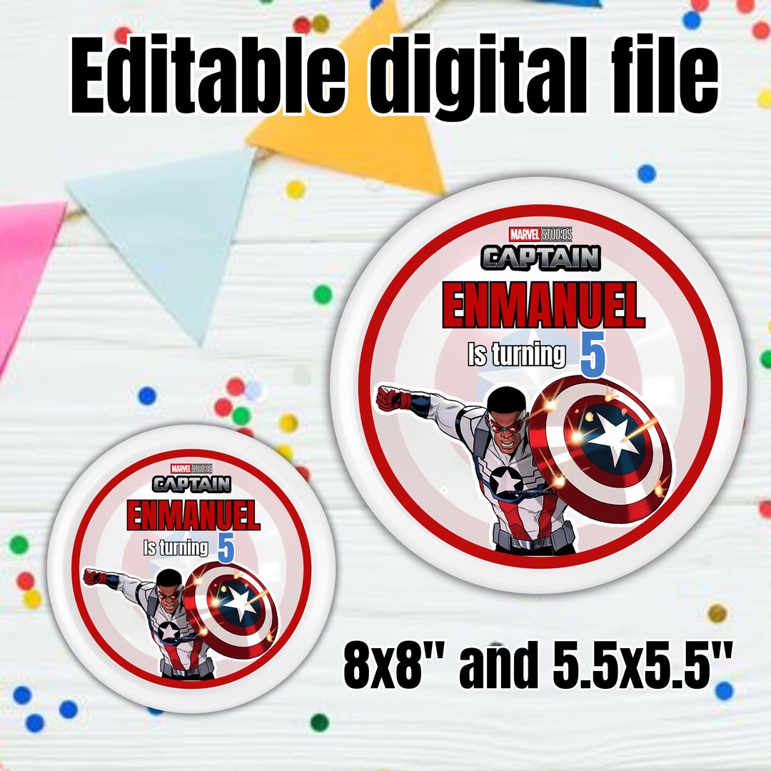 Editable Charger Plate Insert, Captain America New Brave World Menu ...