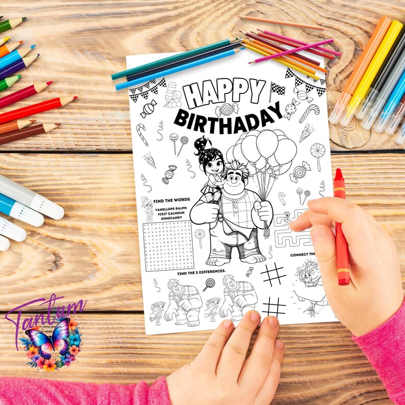 Wreck-it Ralph Coloring Page, Wreck-it Ralph Birthday Placemat ...