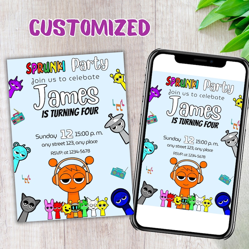 Sprunki invitations editable - Etsy.de
