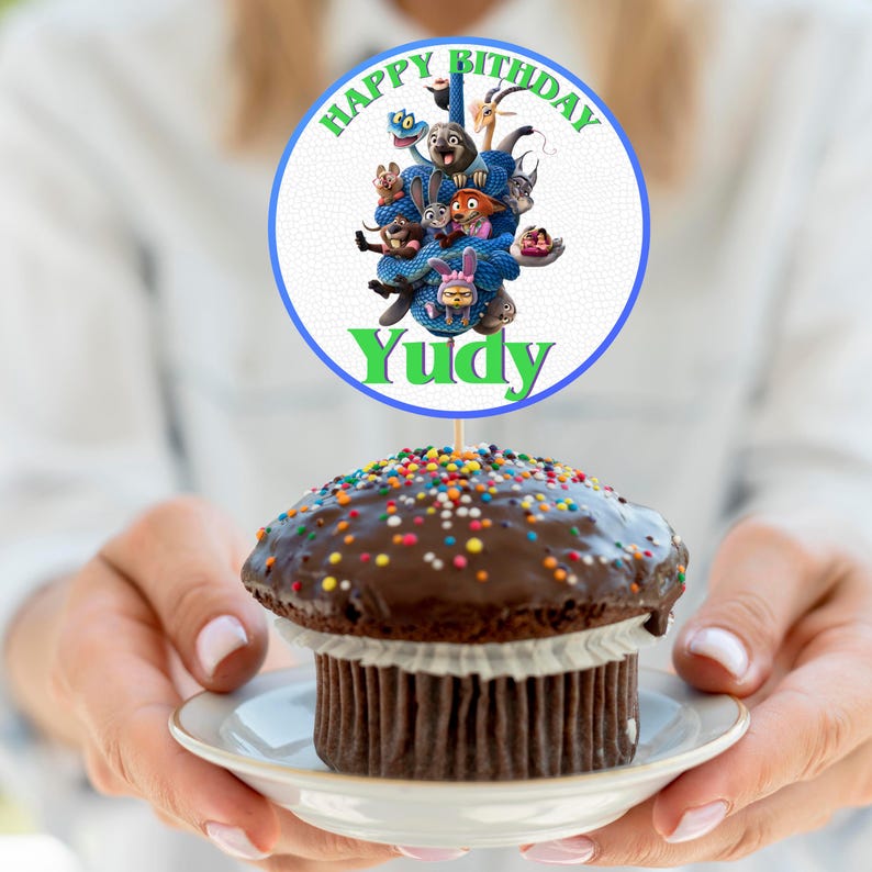 Zootopia cupcake topper, Zootropolis cupcake topper, Zootopia2 ...