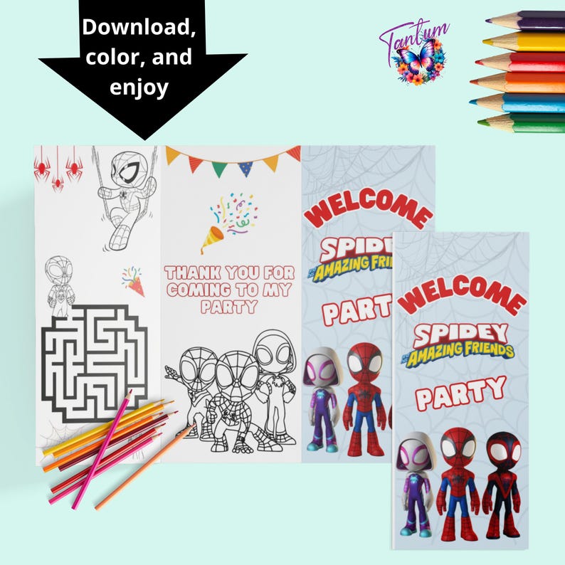 Printable SPIDEY Activity Brochure, Spidey and Friends Coloring Page ...