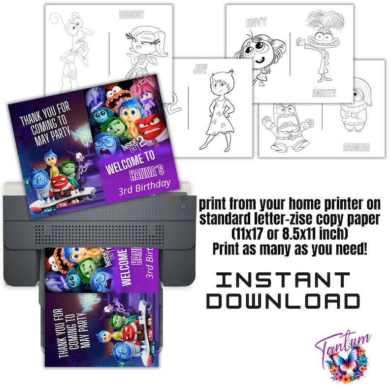 Editable Inside Out Mini Coloring Book, Inside Out Coloring Book ...