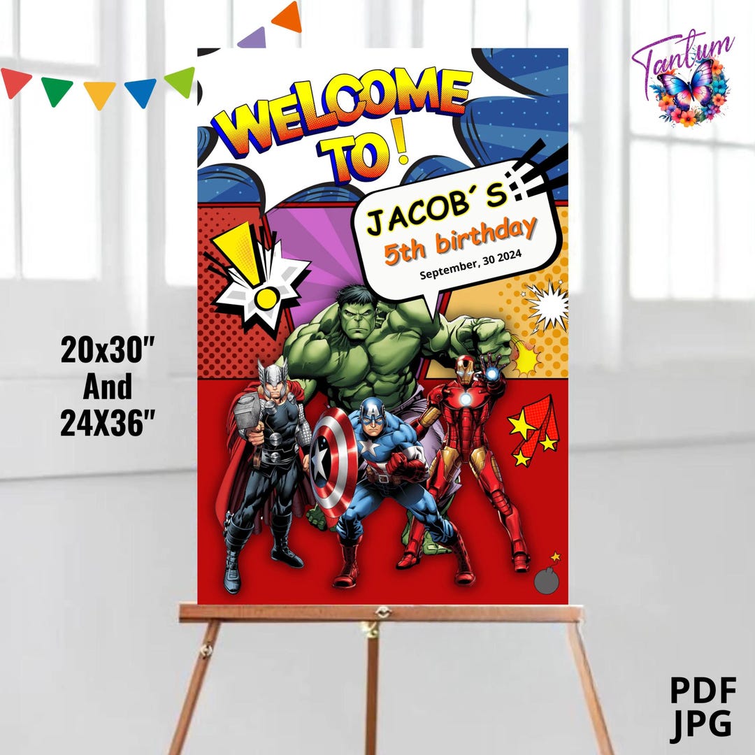 Superhero Welcome Sign, Superhero Welcome Poster, Superhero Birthday ...