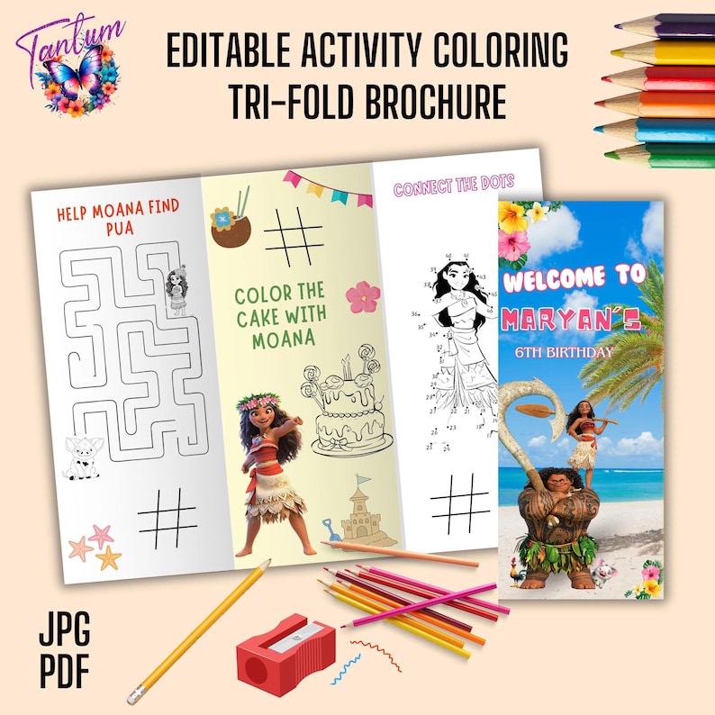Printable Moana Activity, Moana 2 Brochure, Vaianacoloring Page, Kids ...