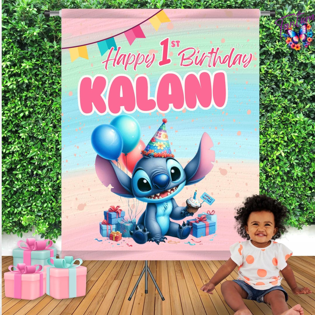 Stitch Backdrop | Custom Banner | Stitch Birthday Party | Stitch Decor ...