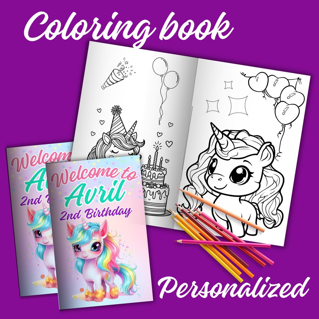 Editable Unicorn Mini Coloring Book, Unicorn Coloring Book, Unicorn ...