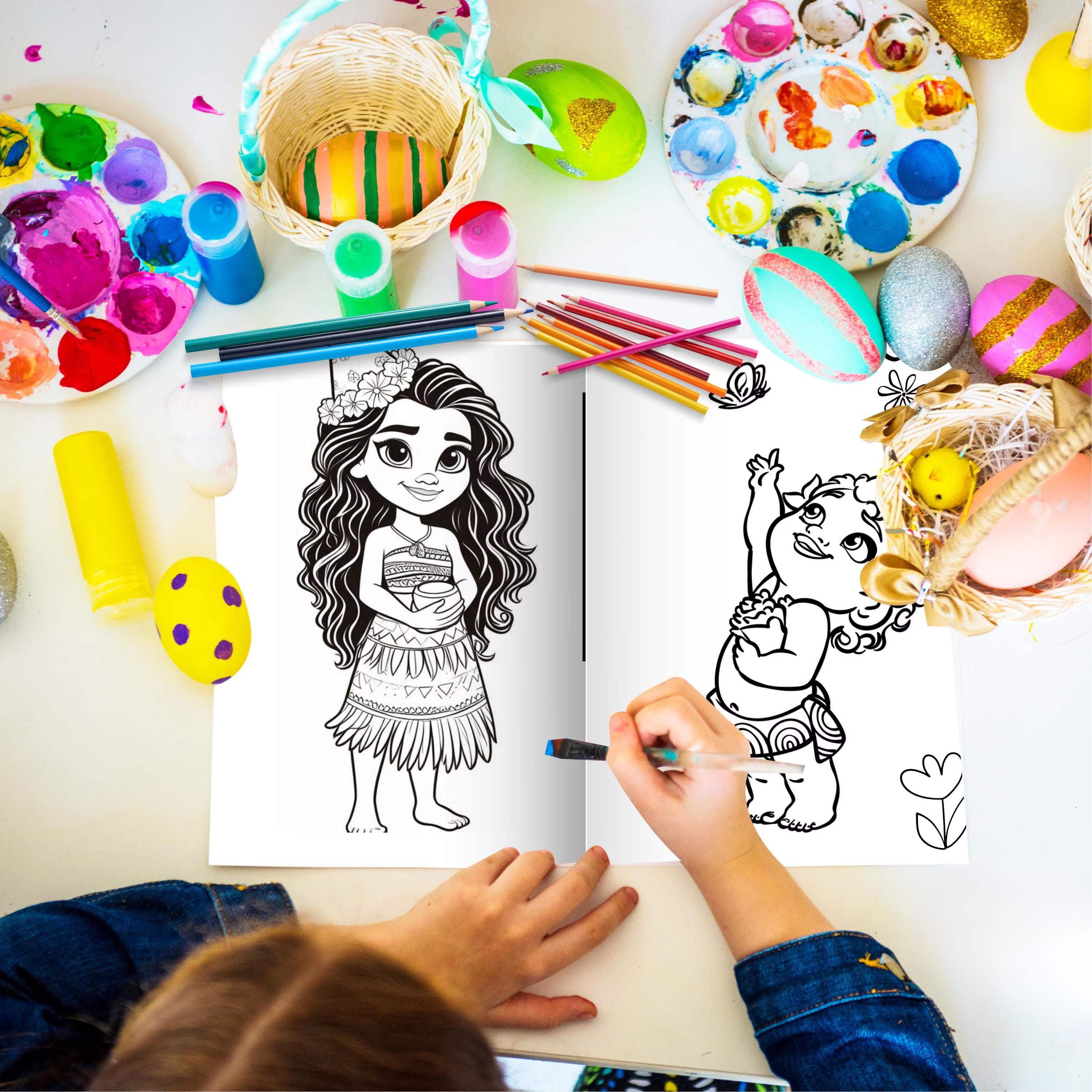 Editable Moana Mini Coloing Book, Moana 2 Coloring Book, Vaiana 2party ...