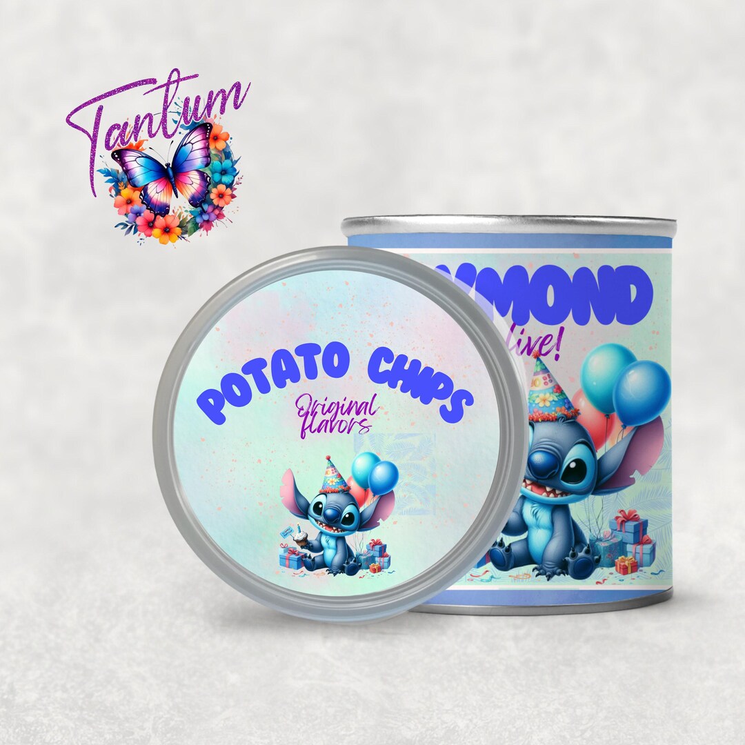 Stitch Potato Chips Can Label, Potato Chips Can Wrapper, Editable ...